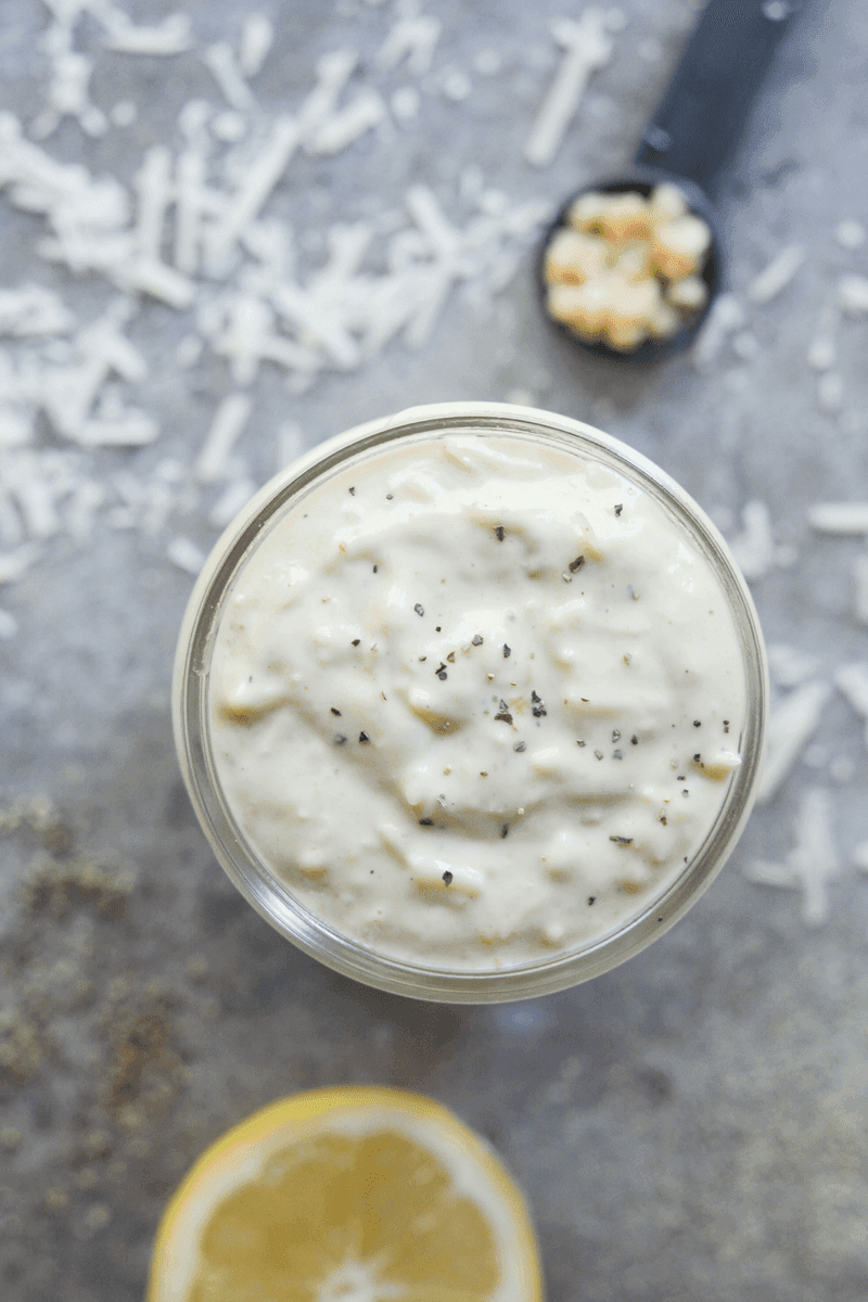 Low Carb Garlic Avocado Caesar Dressing - Hey Keto Mama